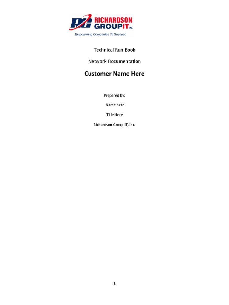 Technical Network Run Book Template | PDF | Computer Network ...
