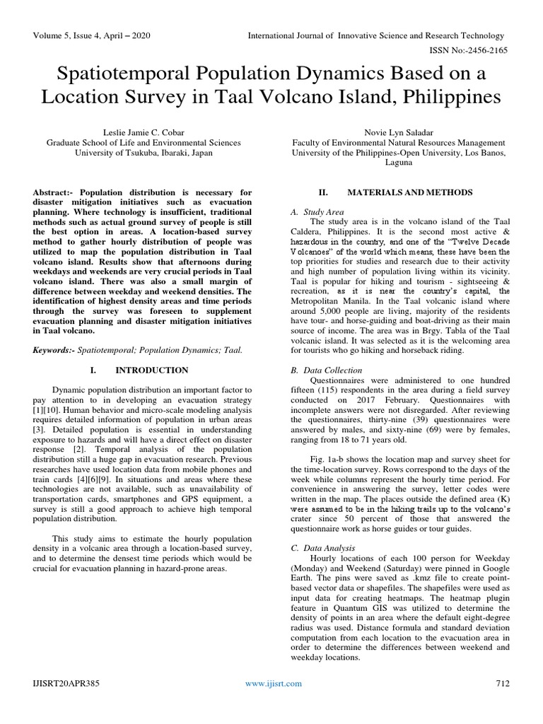 Spatiotemporal Population Dynamics Based | PDF