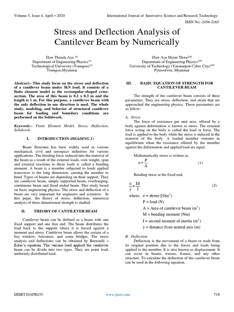 Stress and Deflection Analysis | PDF | Beam (Structure) | Bending