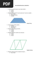 Ulangan Matematika Kelas 2: Bangun Datar & Ruang | PDF