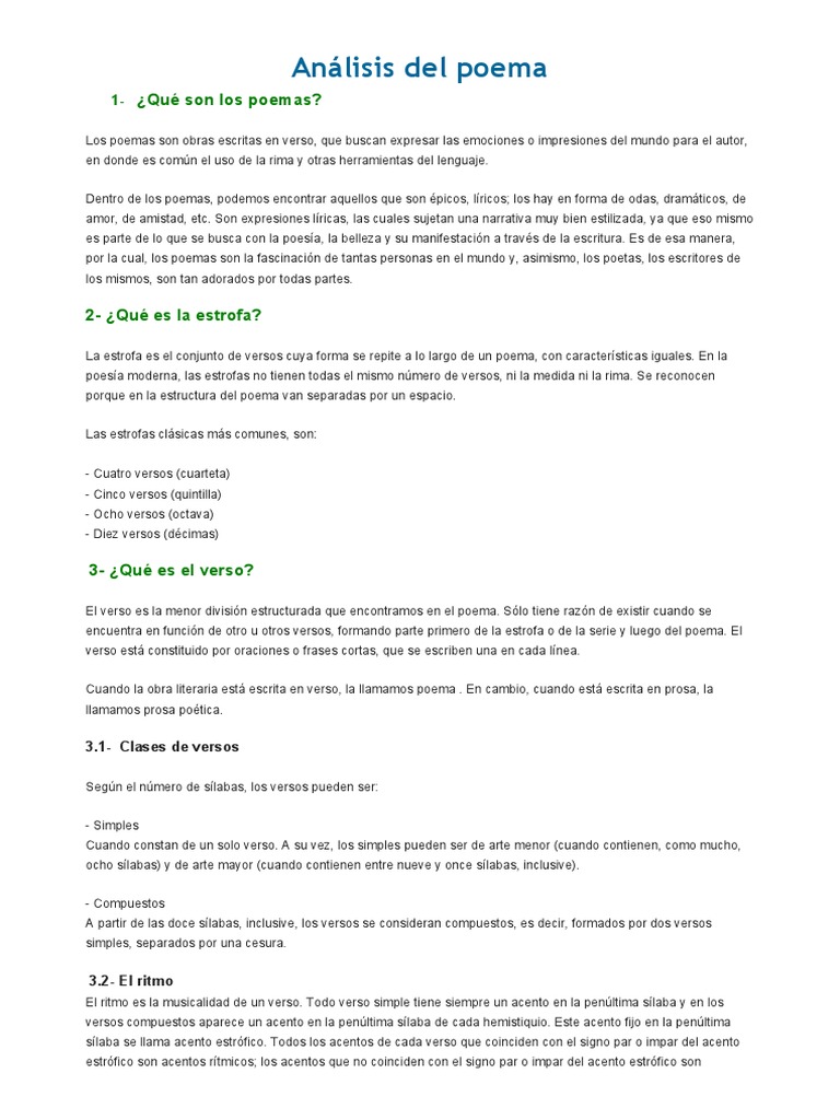 Analisis Del Poema | PDF | Poesía | Rima