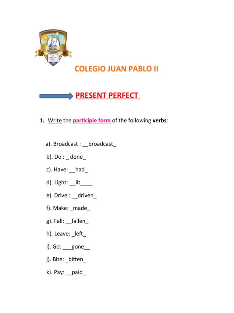 Present Perfect Exercises and Activities | PDF | Grammar | Language ...