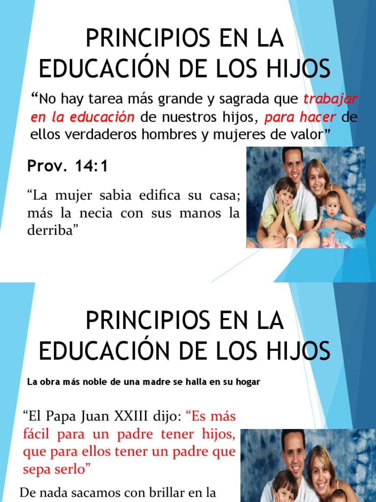 Principios En La Educación De Los Hijos Pdf