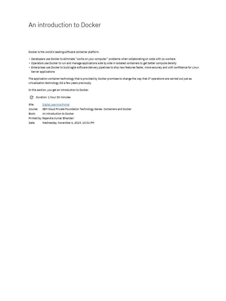 Introduction to Docker in 40 characters | PDF | Cloud Computing ...