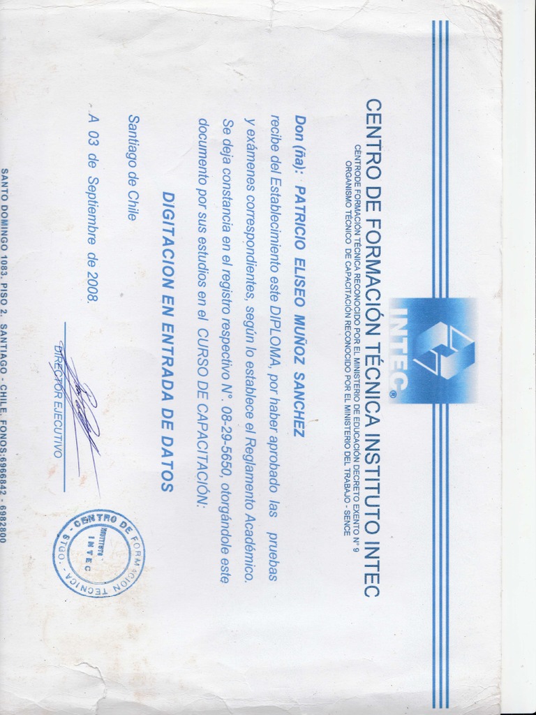 Diploma Digitador-Intec | PDF