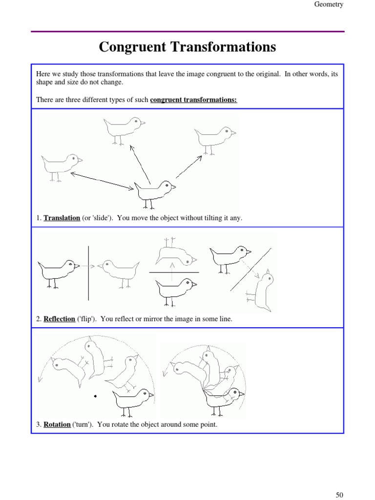 Types of Congruent Transformations | PDF