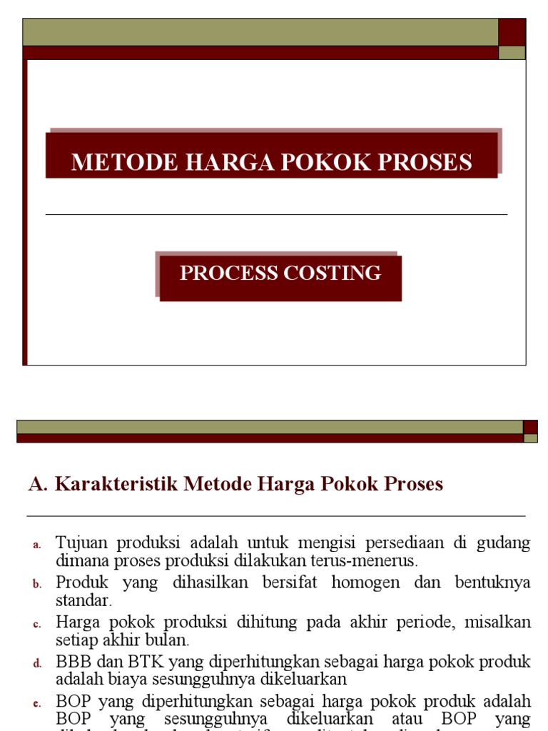 Karakteristik dan Contoh Process Costing | PDF