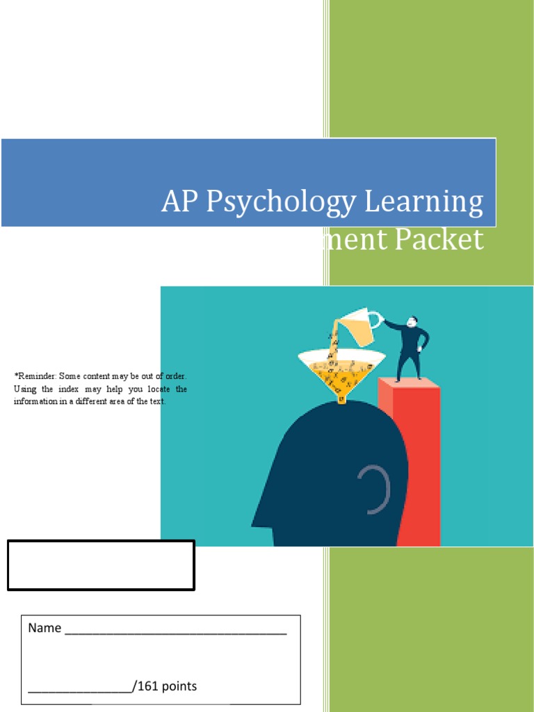 AP Psychology Learning Formative Assessment Packet: Name | PDF ...
