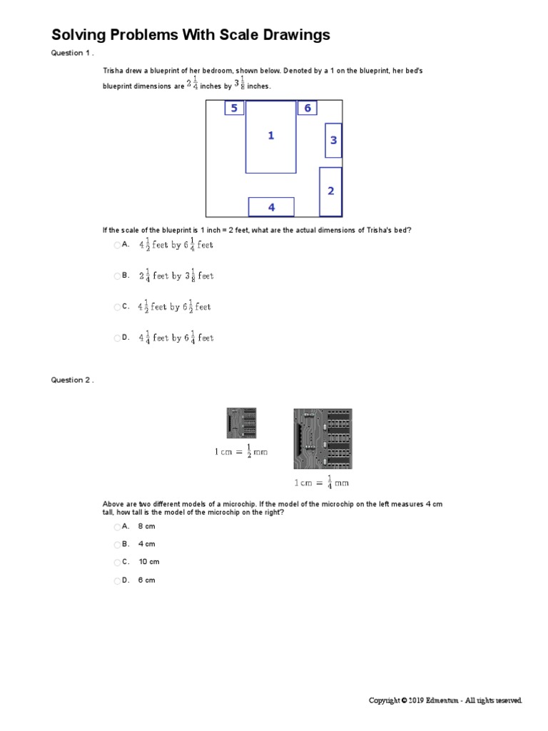7.G.A1 - Solving Probs With Scale Drawings - 10Q | Download Free PDF ...