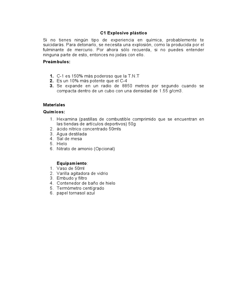 C1 Explosivo Plástico | PDF