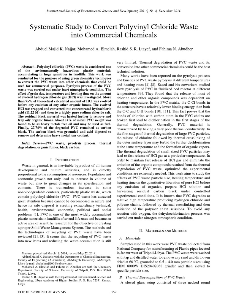 Convert Polyvinyl Chloride Waste | Download Free PDF | Polyvinyl ...