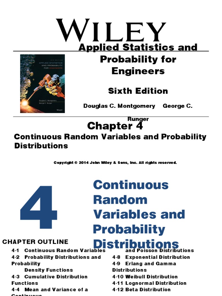 Applied Statistics and Probability For Engineers: Sixth Edition | PDF ...