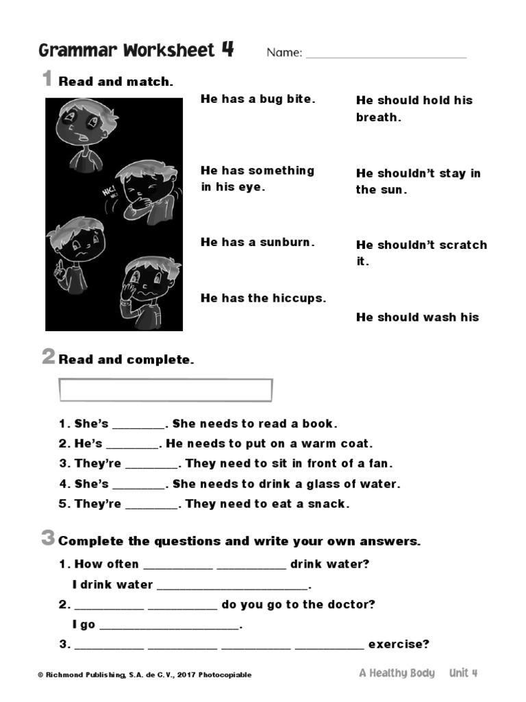 Grammar Worksheet 4 | PDF