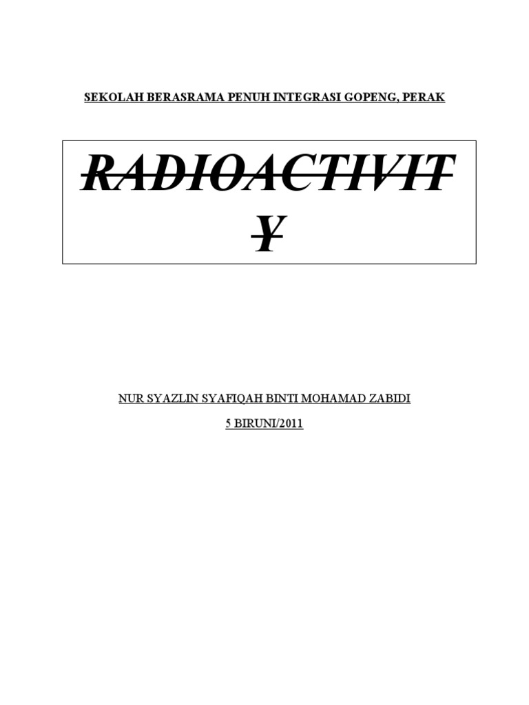 Understanding Atomic Structure and Radioactivity | PDF | Particle Physics | Physical Sciences