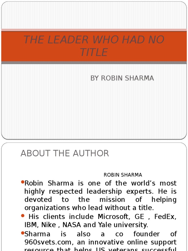 Leadership Without a Title Overview | PDF | Career & Growth | Religion ...