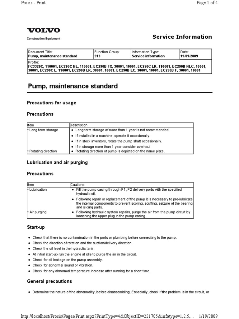 Pump Maintenance Standard: Procedures and Specifications for Inspection ...