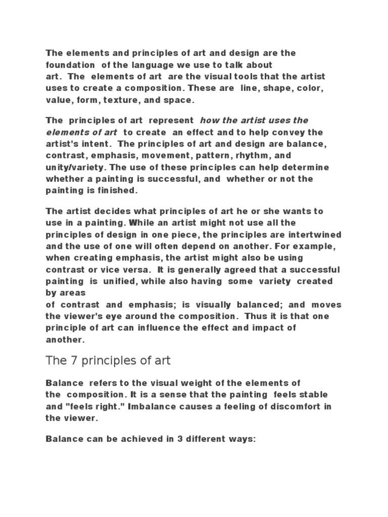 Principle of Arts | PDF | Composition (Visual Arts) | Symmetry