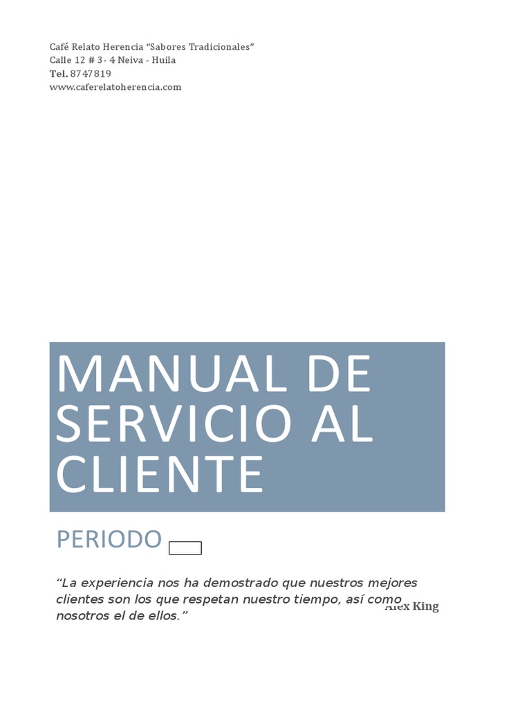 Manual de Servicio Al Cliente | PDF | Cliente | Servicio al Cliente