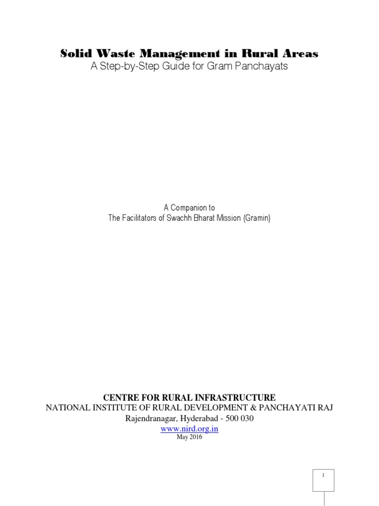 Solid Waste Management in Rural Areas: A Step-by-Step Guide For Gram ...