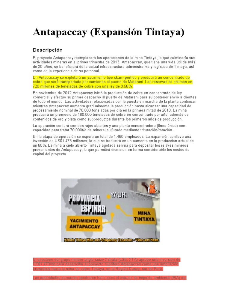 Antapaccay | PDF | Minería | Cobre