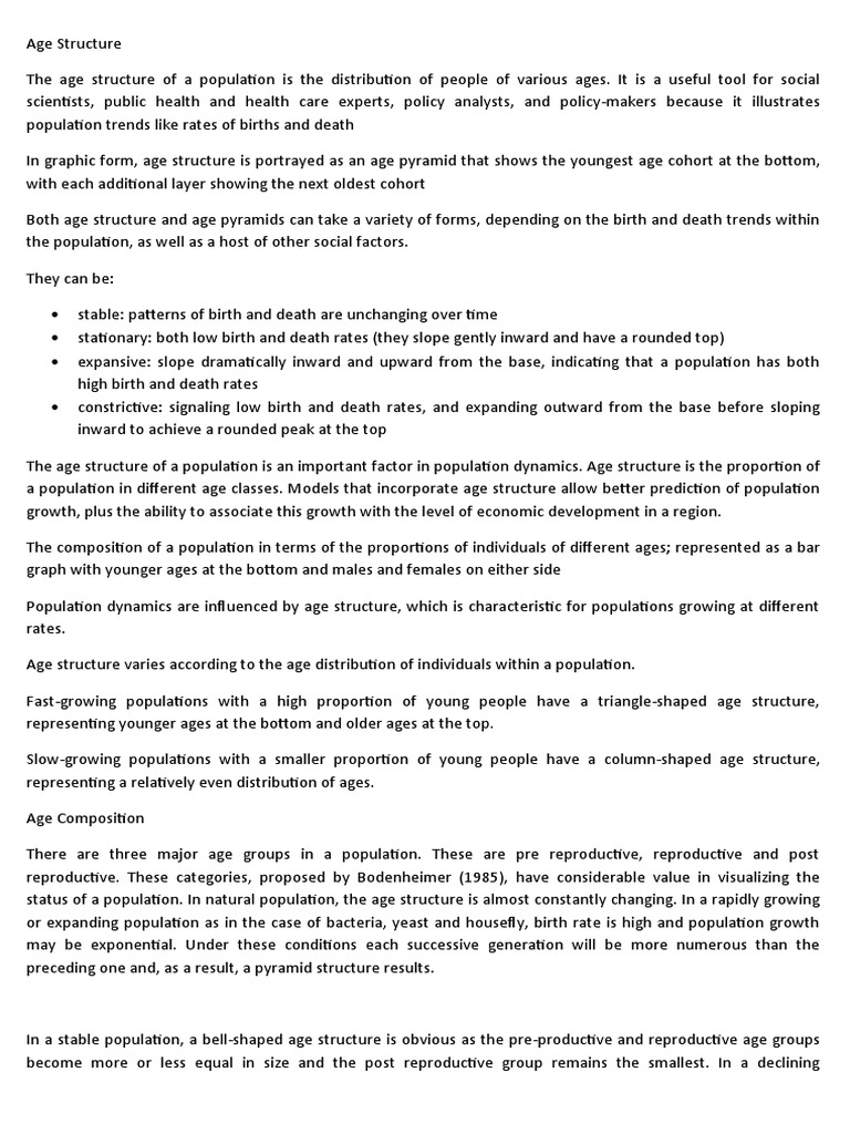 Age Structure | PDF | Population | Environmental Social Science