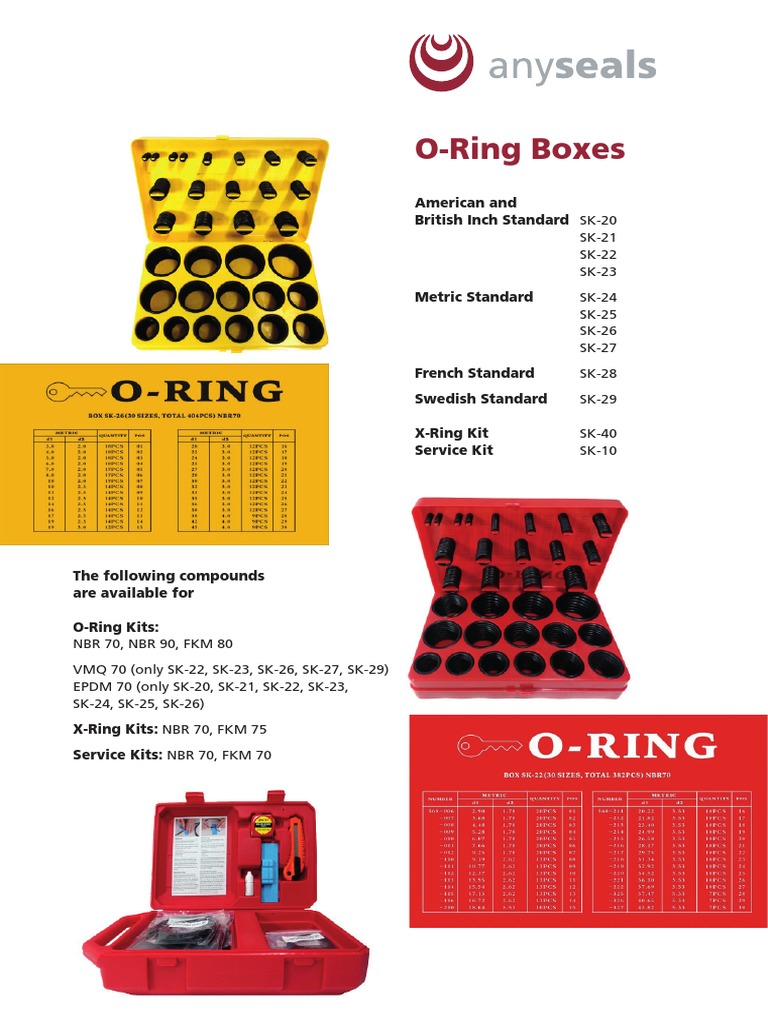 O-Ring Kits: Standards & Compounds | PDF