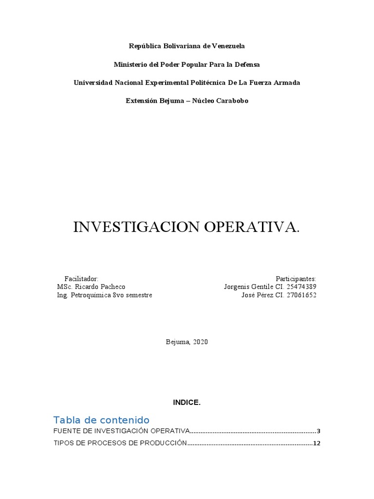 Investigacion Operativa | PDF | La investigación de operaciones | Perforar