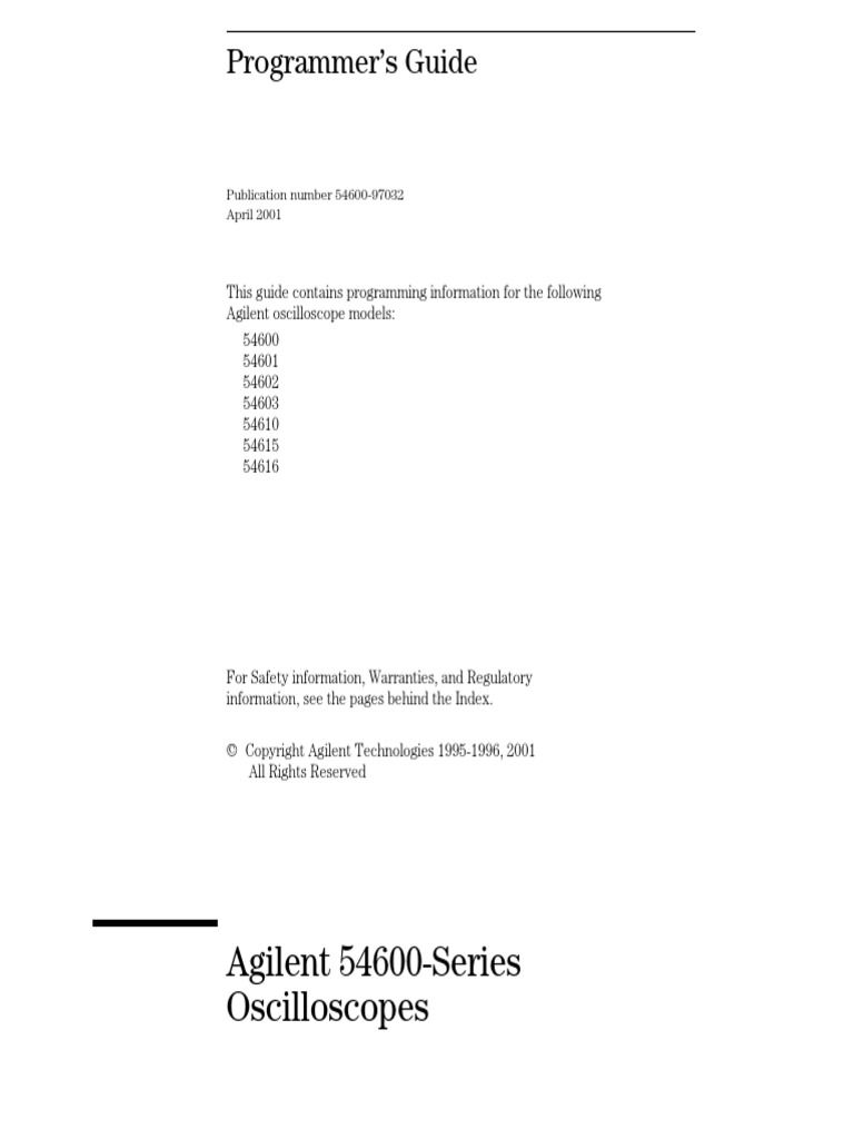 Agilent 54600-Series Oscilloscopes: Programmer's Guide | PDF | Input/Output | String (Computer ...