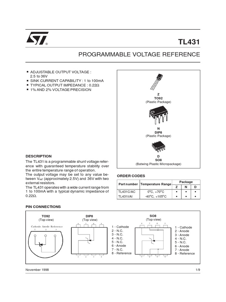 Programmable Voltage Reference: Description | PDF | Physical Quantities ...
