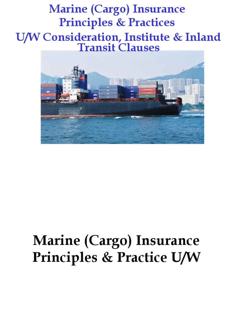 Marine Underwriting & Clauses | PDF | Insurance | Business Law