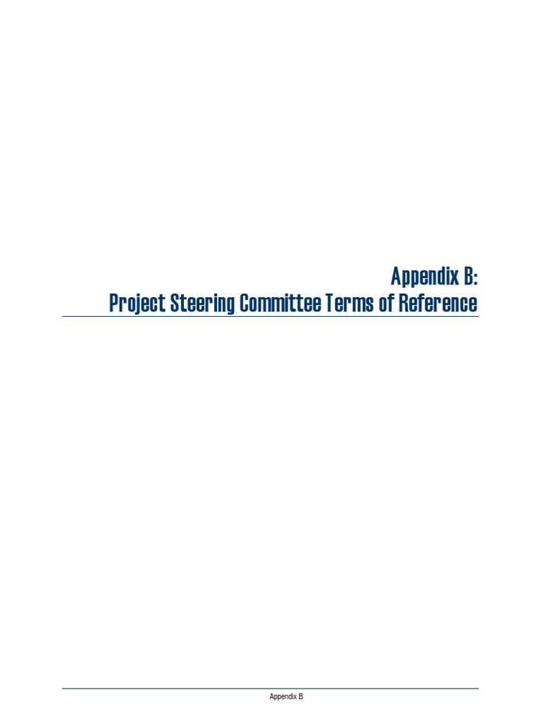 Appendix B: Project Steering Committee Terms of Reference | PDF ...