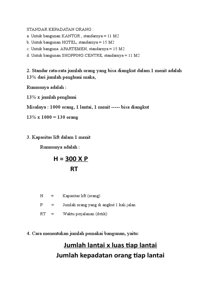 Standar Kepadatan Orang | PDF