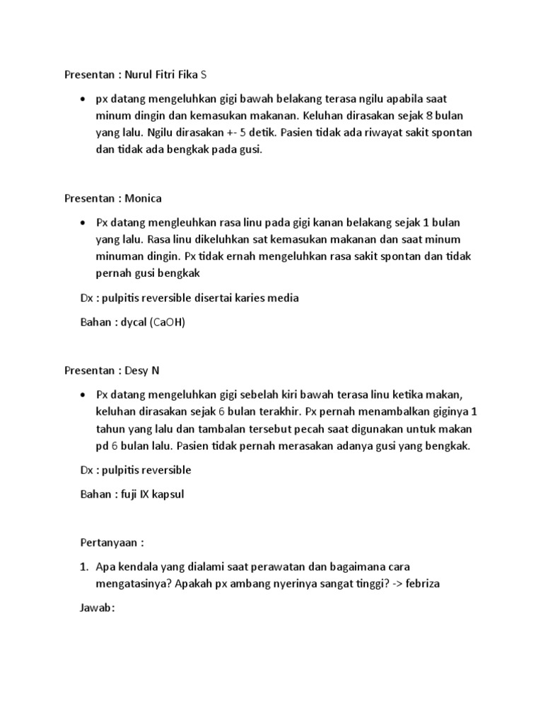 Notulen 1070 - Endodontik - Kaping Pulpa | PDF