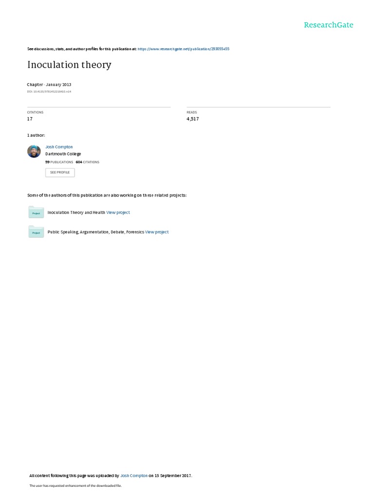 Inoculation Theory | PDF | Attitude (Psychology) | Psychological Attitude