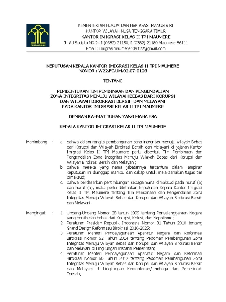 1 SK Tim Kerja | PDF