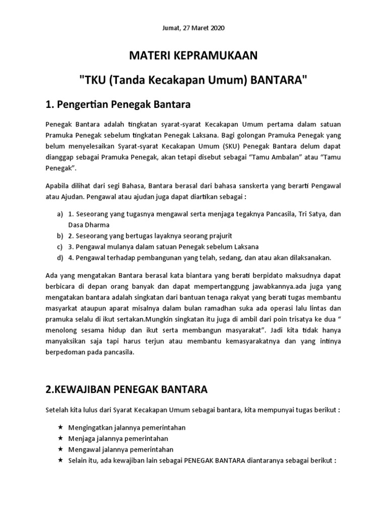 Materi TKU Bantara | PDF