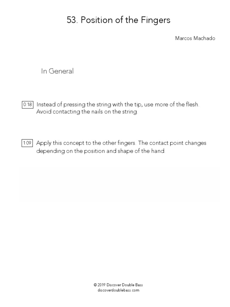 Finger Positioning Techniques for Bass | PDF