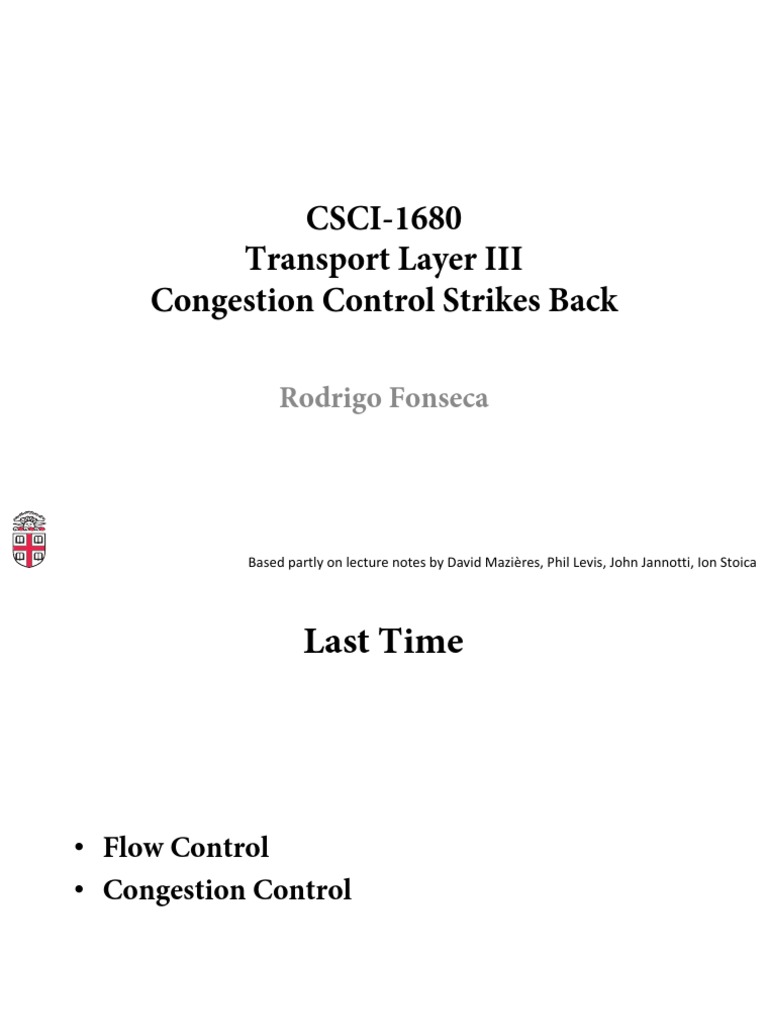 Analysis Of Congestion Control Techniques In Tcp Transport Layer Pdf Network Congestion