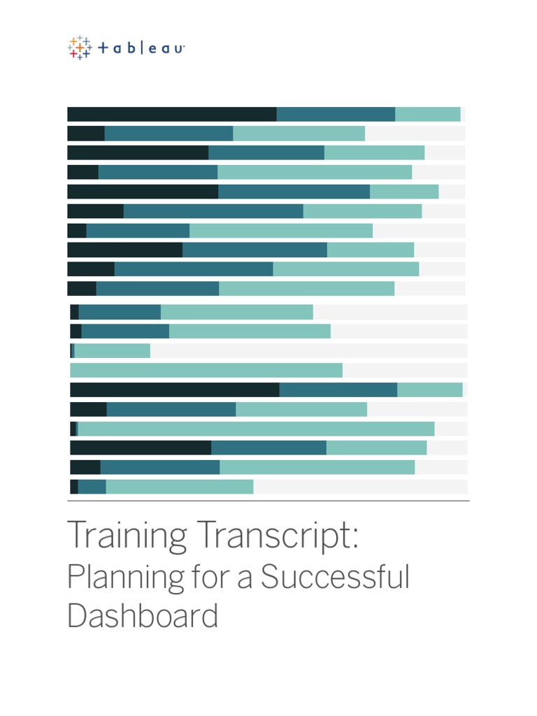 Training Transcript:: Planning For A Successful Dashboard | PDF ...