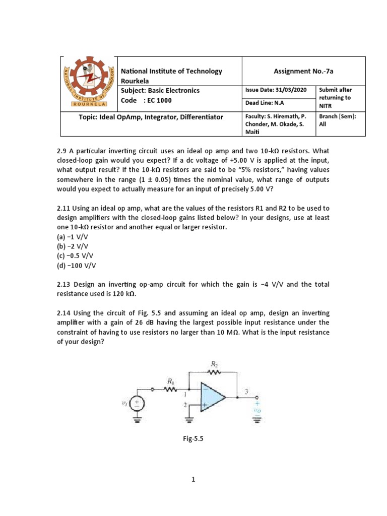 Basic Electronics Op-Amp Guide | PDF | Operational Amplifier | Amplifier