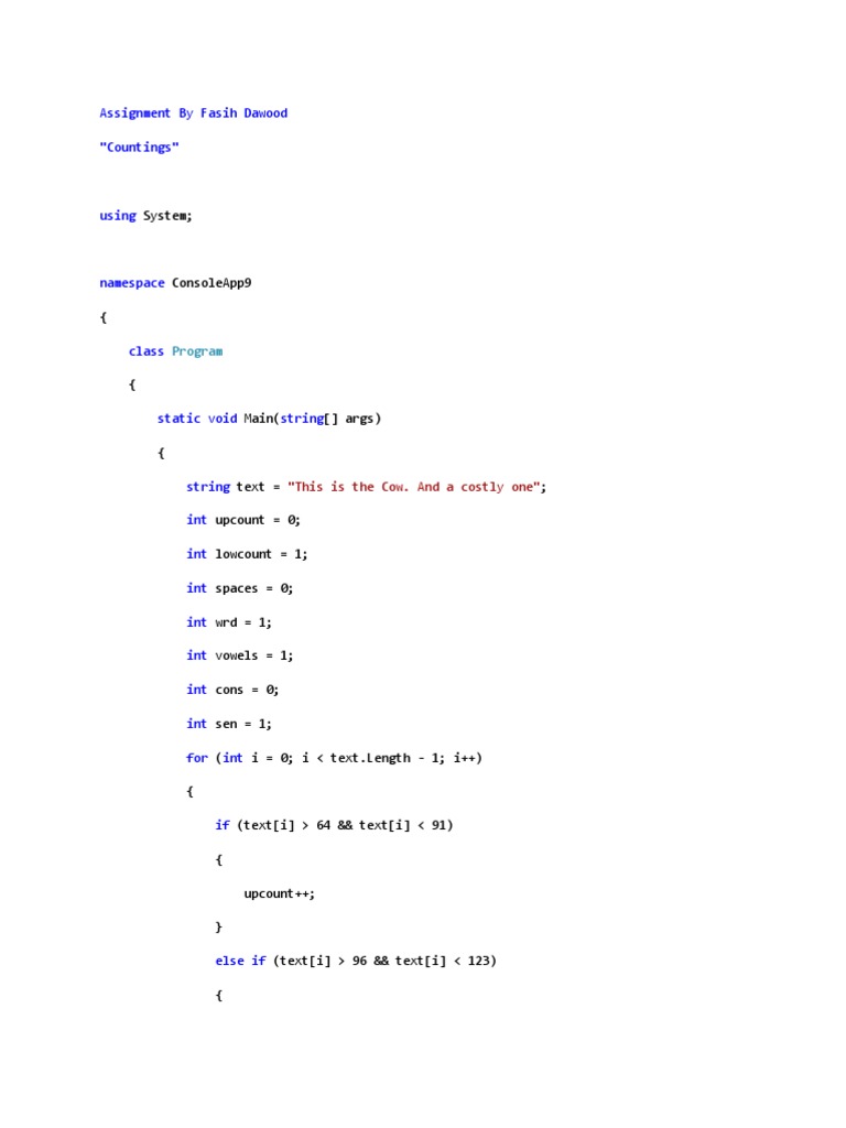 System : Assignment by Fasih Dawood "Countings" | PDF