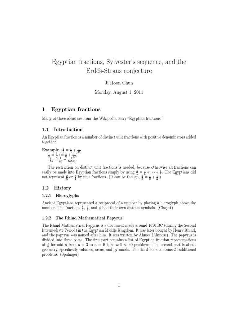 Egyptian Fractions | PDF | Prime Number | Fraction (Mathematics)