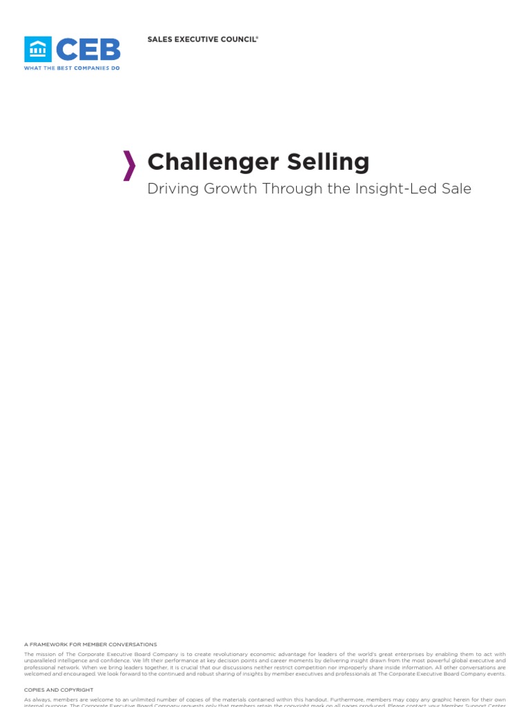 Challenger Selling PDF | PDF | Sales | Board Of Directors