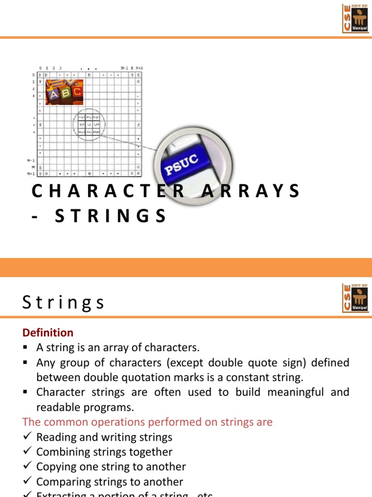 Character Arrays Strings Pdf String Computer Science Subroutine 2914
