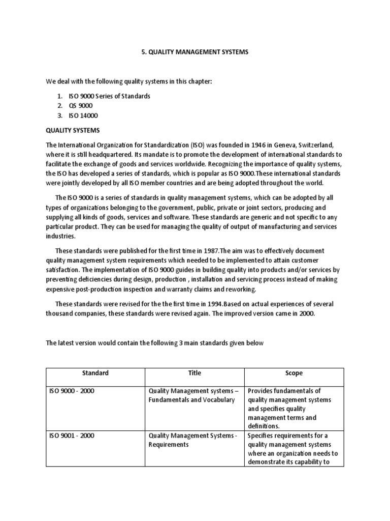 Quality Management Systems | PDF | Quality Management System | Quality ...