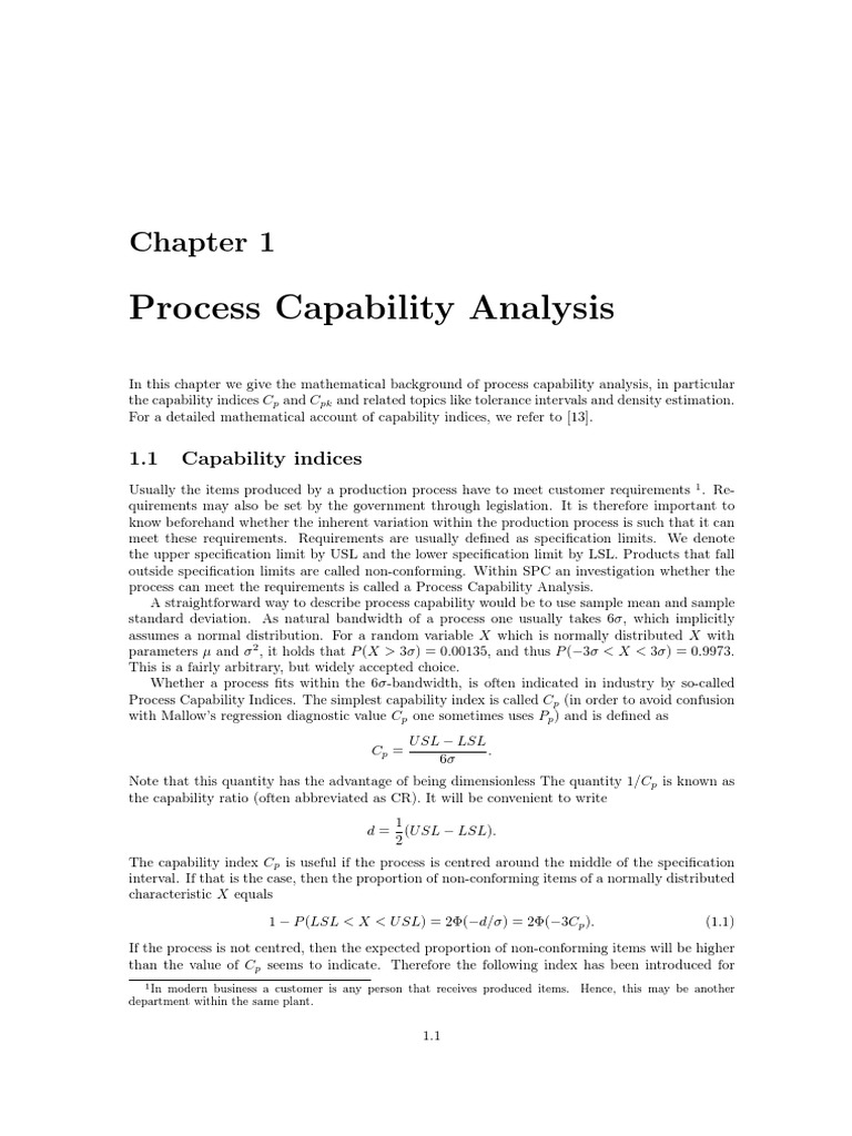 Process Capability | PDF | Normal Distribution | Estimator