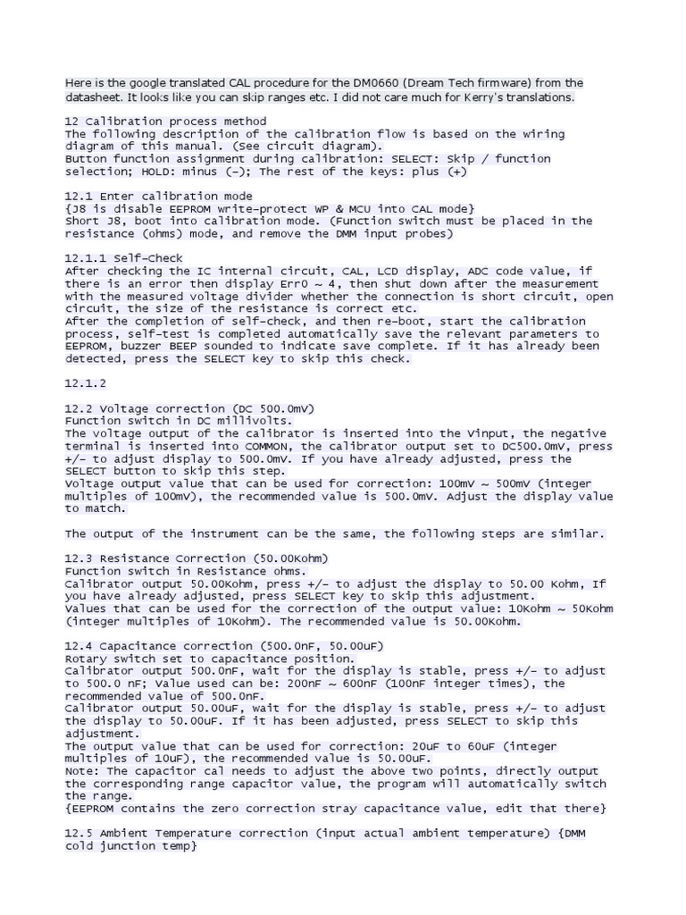 DM0660 Calibration Procedure Guide | PDF | Analog To Digital Converter ...