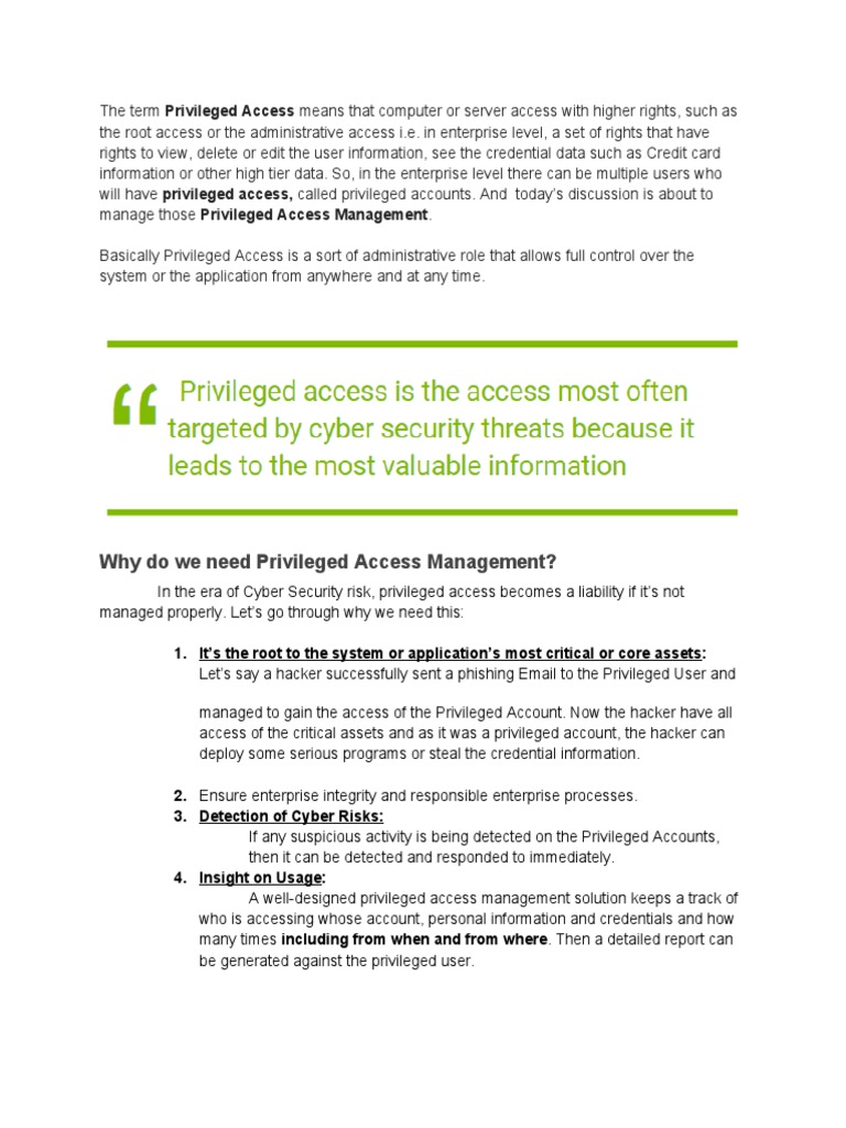 Privileged Access Management | PDF | Superuser | Password