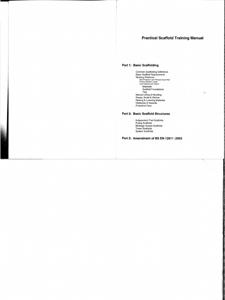 Practical Scaffold Training Manual: Part 1: Basic Scaffolding ...