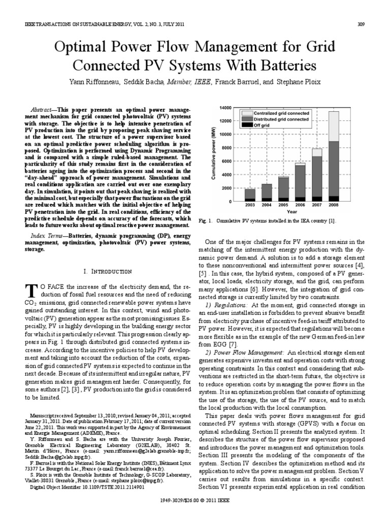 Optimal Power Flow Management For Grid Pdf Pdf Photovoltaics Mathematical Optimization